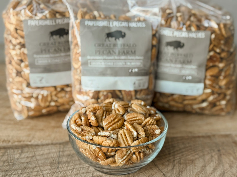 Raw Pecan Halves – Great Buffalo Pecan Farm